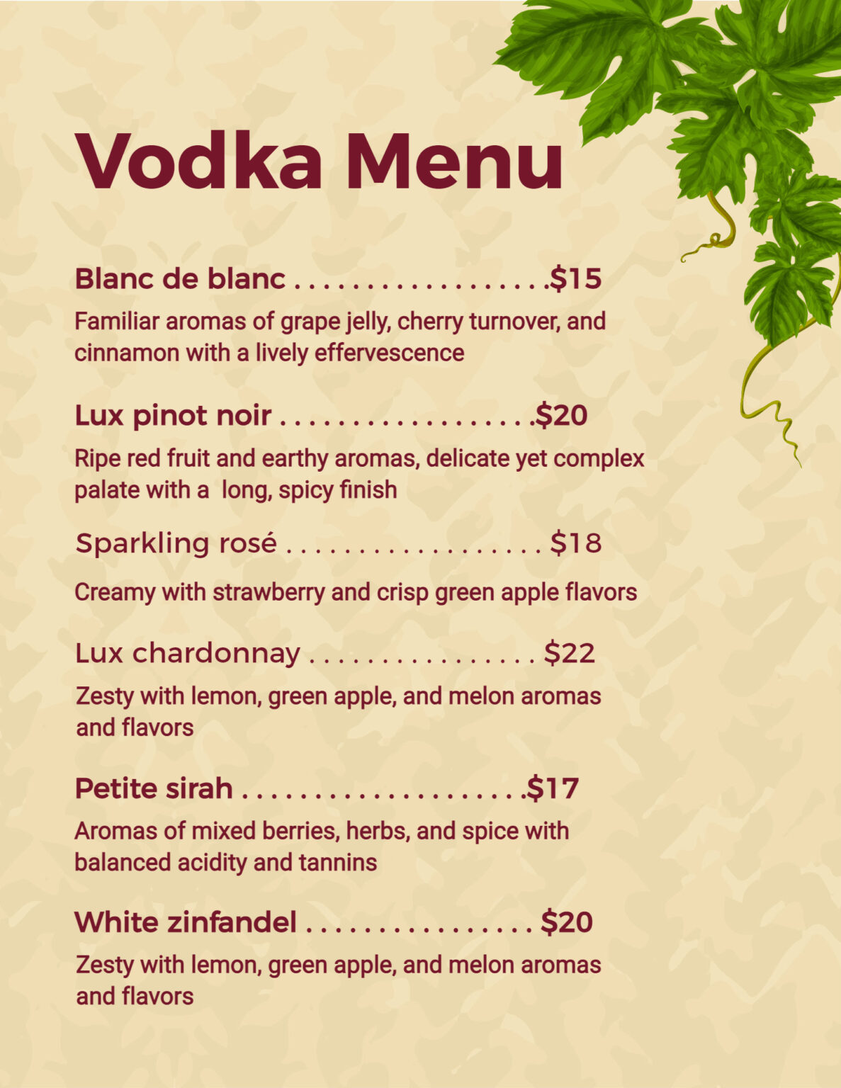 Free Customizable Bar Menu Templates