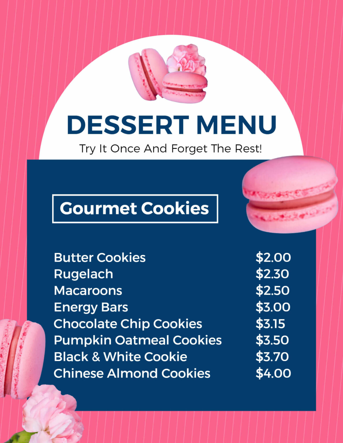 Free Customizable Bakery Menu Templates