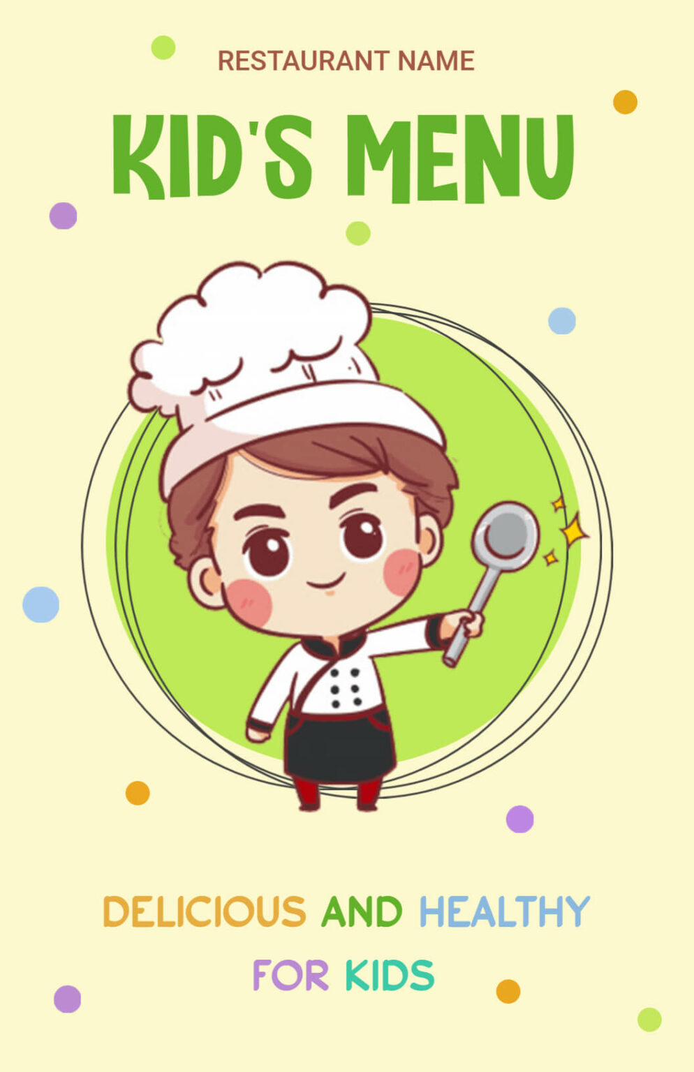 Free Customizable Kids Menu Templates