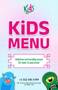 Free Customizable Kids Menu Templates