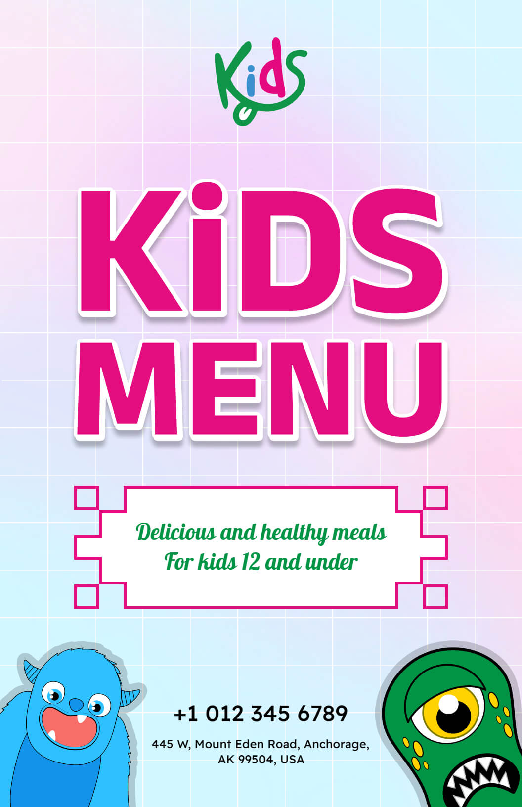 Free Customizable Kids Menu Templates
