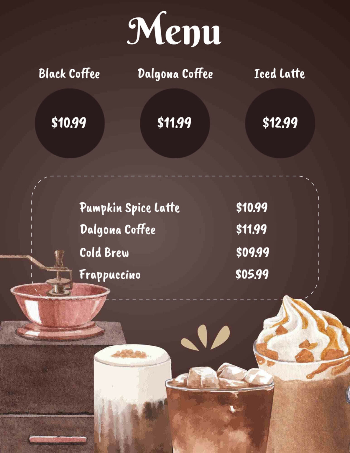 Free Customizable Cafe Menu Templates