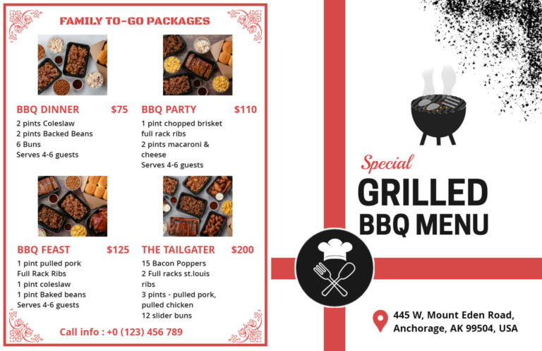 Free Customizable BBQ Menu Templates