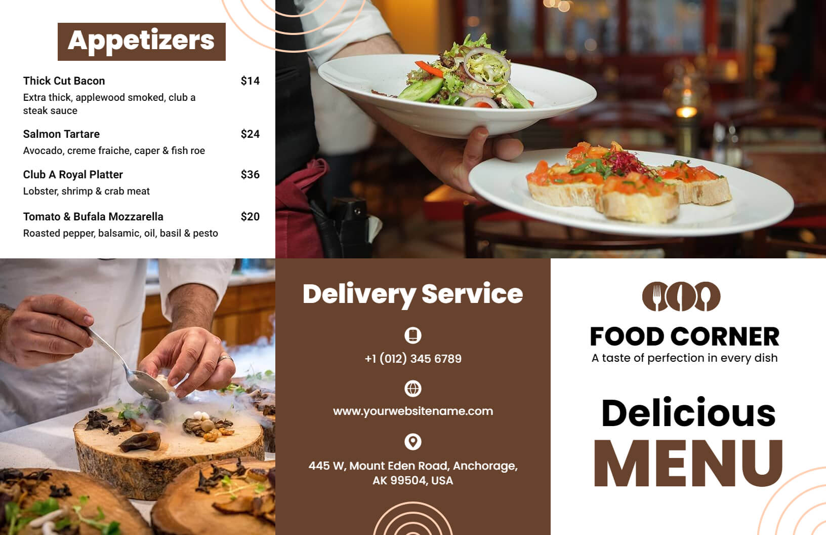 Free Customizable Tri-fold Menu Templates