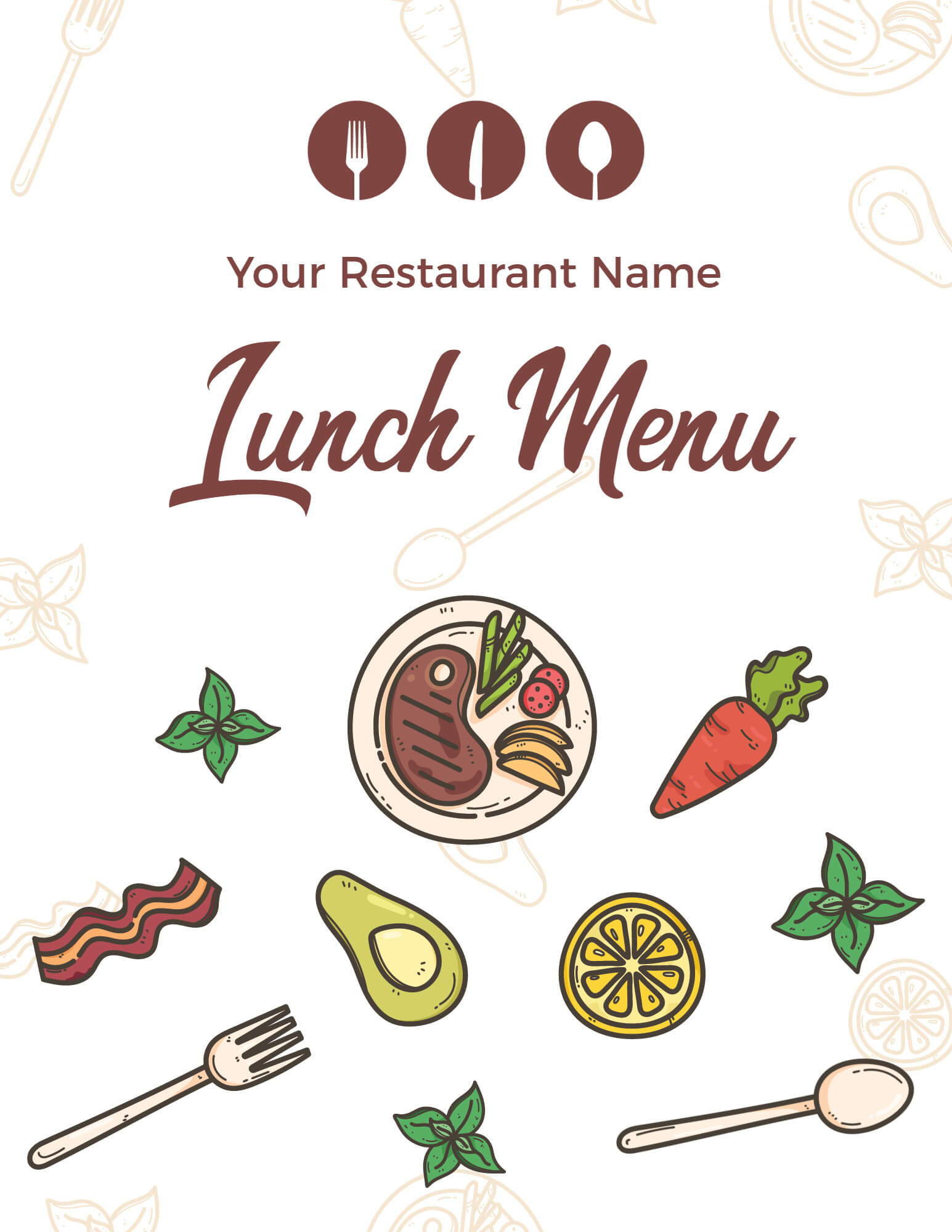 Free Customizable Lunch Menu Templates
