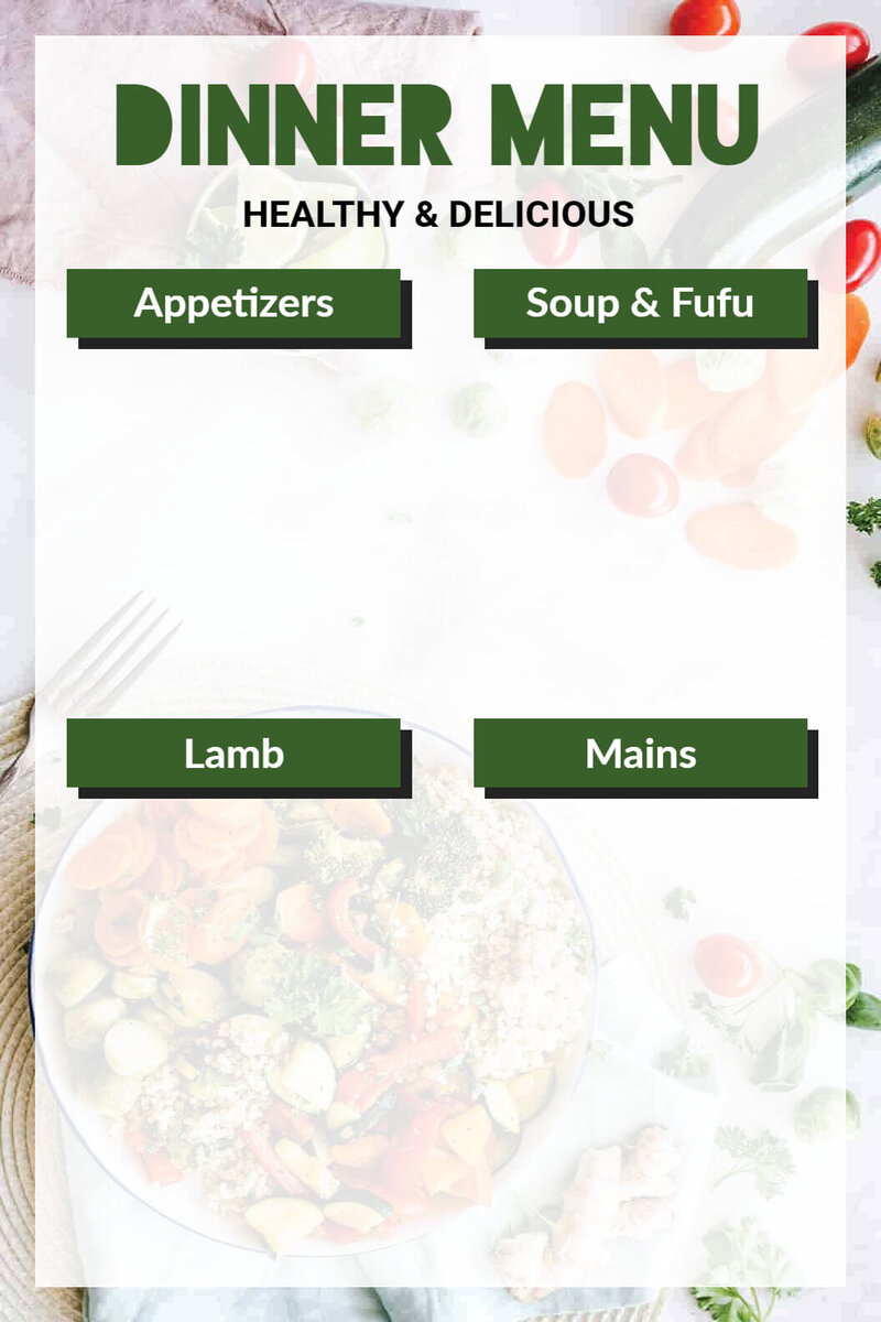 Free Customizable Blank Menu Templates