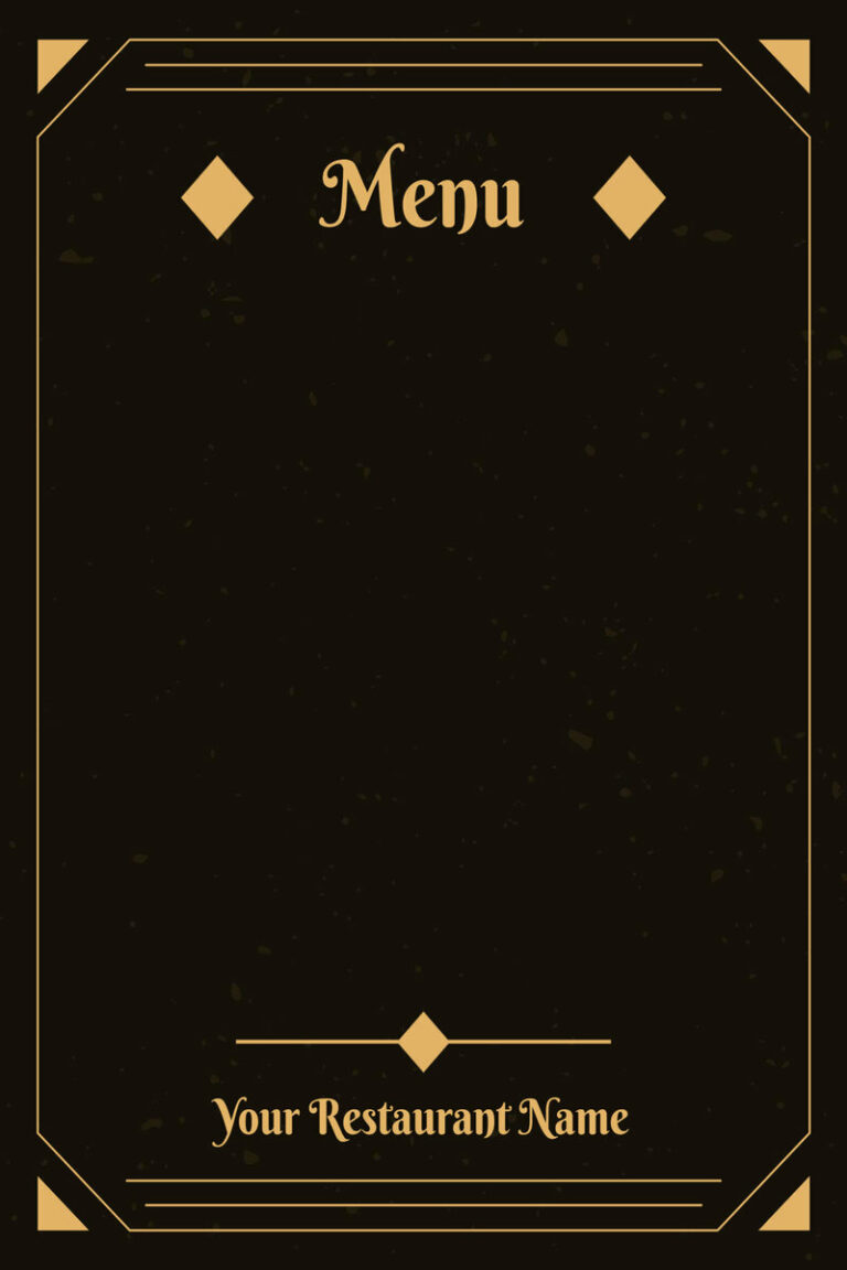Free Customizable Blank Menu Templates