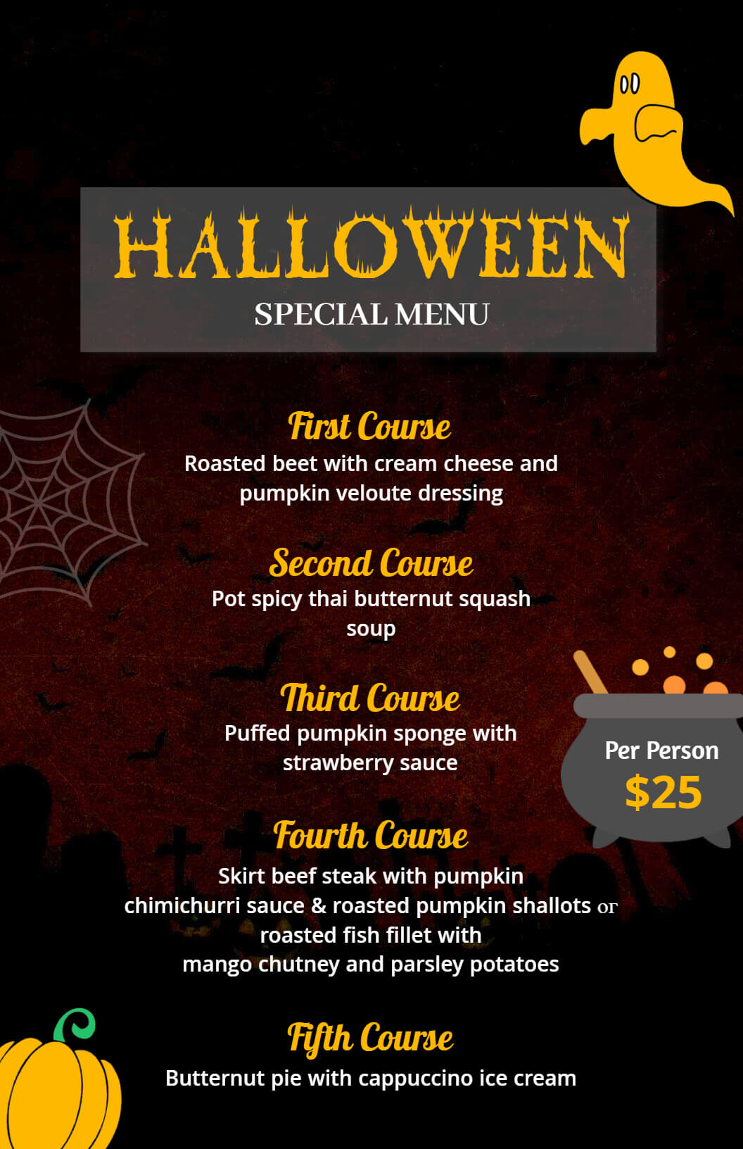Free Customizable Halloween Menu Templates For Restaurant