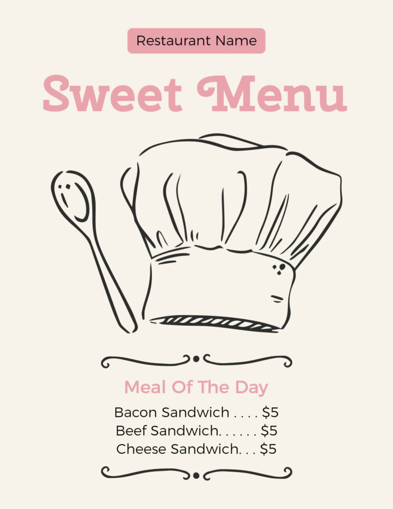 Free Customizable Fancy Menu Templates