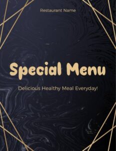 Fancy Menu Templates - Free | Editable | Downloadable