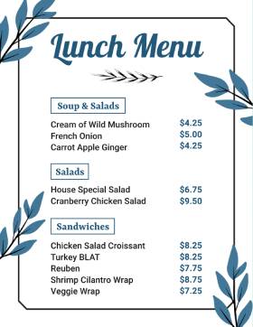 Lunch Menu Templates - Free | Customizable | Downloadable