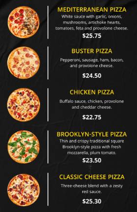 Pizza Menu Templates - Free | Printable | Downloadable