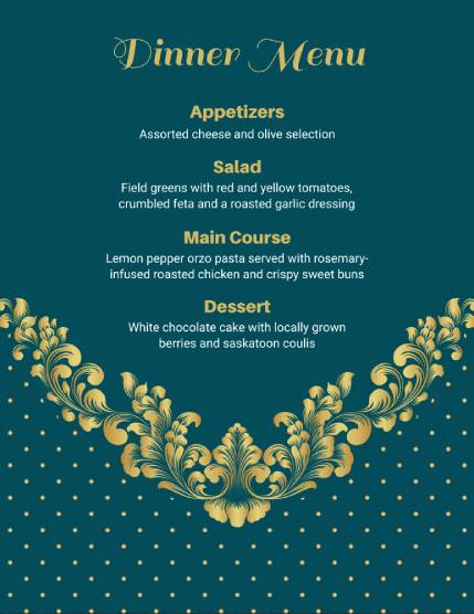 Fancy Menu Templates - Free | Editable | Downloadable