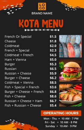 Burger Menu Templates - Free | Customizable | Downloadable