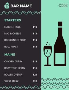 Bar Menu Design Templates - Free | Editable | Downloadable