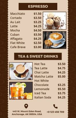 Coffee Menu Templates - Free | Printable | Downloadable