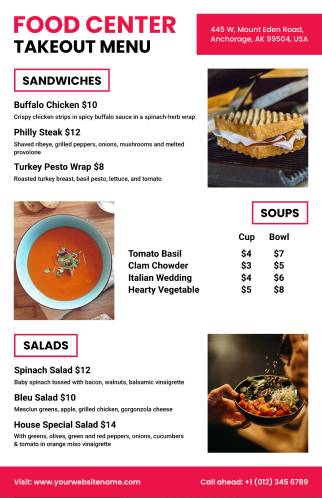 Takeout Menu Templates - Free | Printable | Downloadable