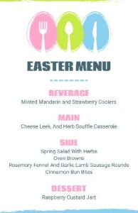 Easter Menu Templates - Free | Editable | Downloadable