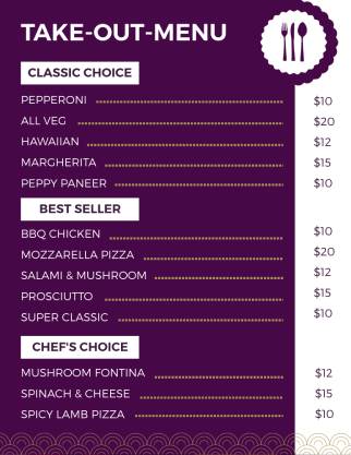 Takeout Menu Templates - Free | Printable | Downloadable