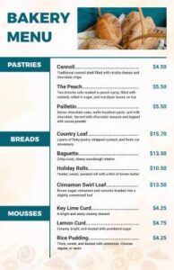 Bakery Menu Templates - Free | Printable | Downloadable
