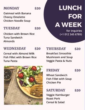 Lunch Menu Templates - Free | Customizable | Downloadable