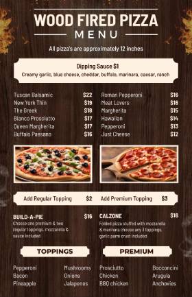 Pizza Menu Templates - Free | Printable | Downloadable