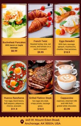 Breakfast Menu Templates - Free | Editable | Downloadable