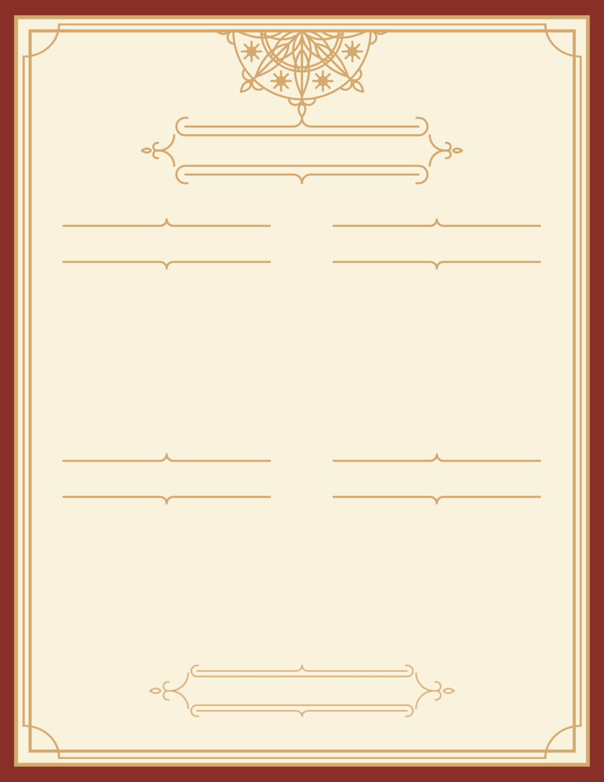 Blank Menu Background Design