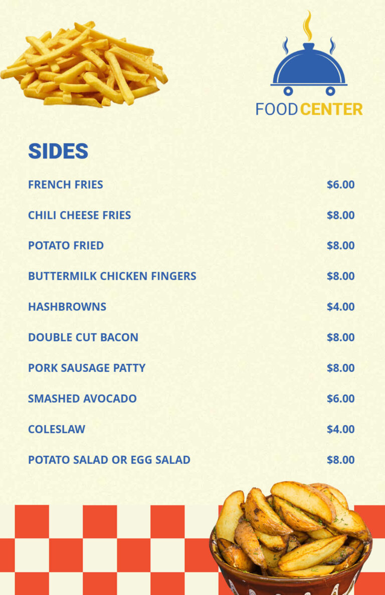 Free Customizable Hotel Menu Templates