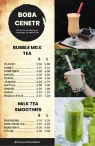 Boba Menu Templates - Free | Editable | Downloadable