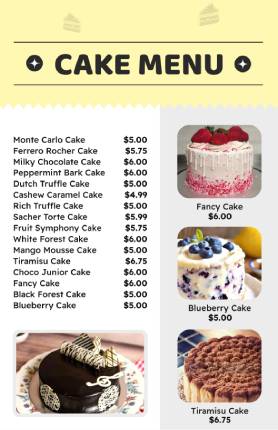 Simple Menu Templates - Free | Editable | Downloadable