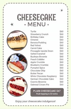 Simple Menu Templates - Free | Editable | Downloadable