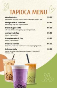 Boba Menu Templates - Free | Editable | Downloadable