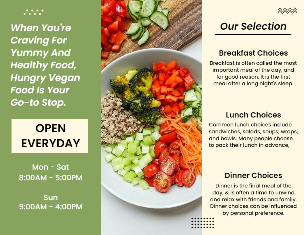 Free Food Brochure Templates For Restaurant Marketing