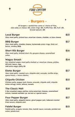 A La Carte Menu Templates - Free | Editable | Downloadable