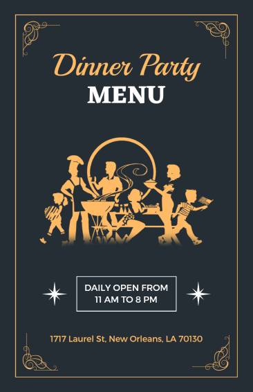 Party Menu Templates - Free | Editable | Downloadable