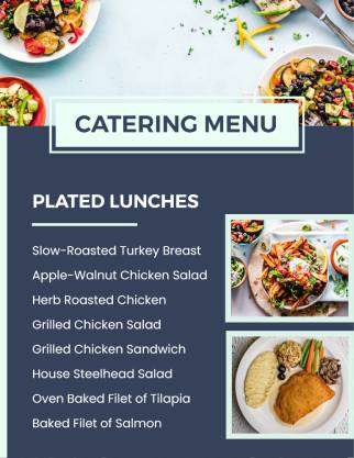 Catering Menu Templates - Free | Editable | Printable