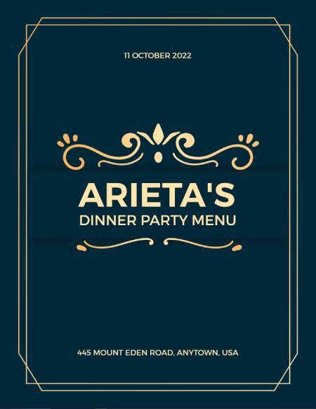 Party Menu Templates - Free | Editable | Downloadable