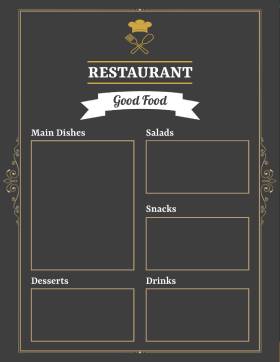 Blank Menu Templates - Free | Customizable | Downloadable