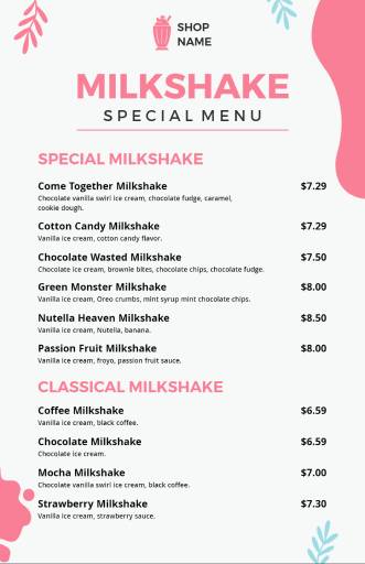 Drink Menu Templates - Free | Editable | Downloadable