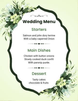 Catering Menu Templates - Free | Editable | Printable