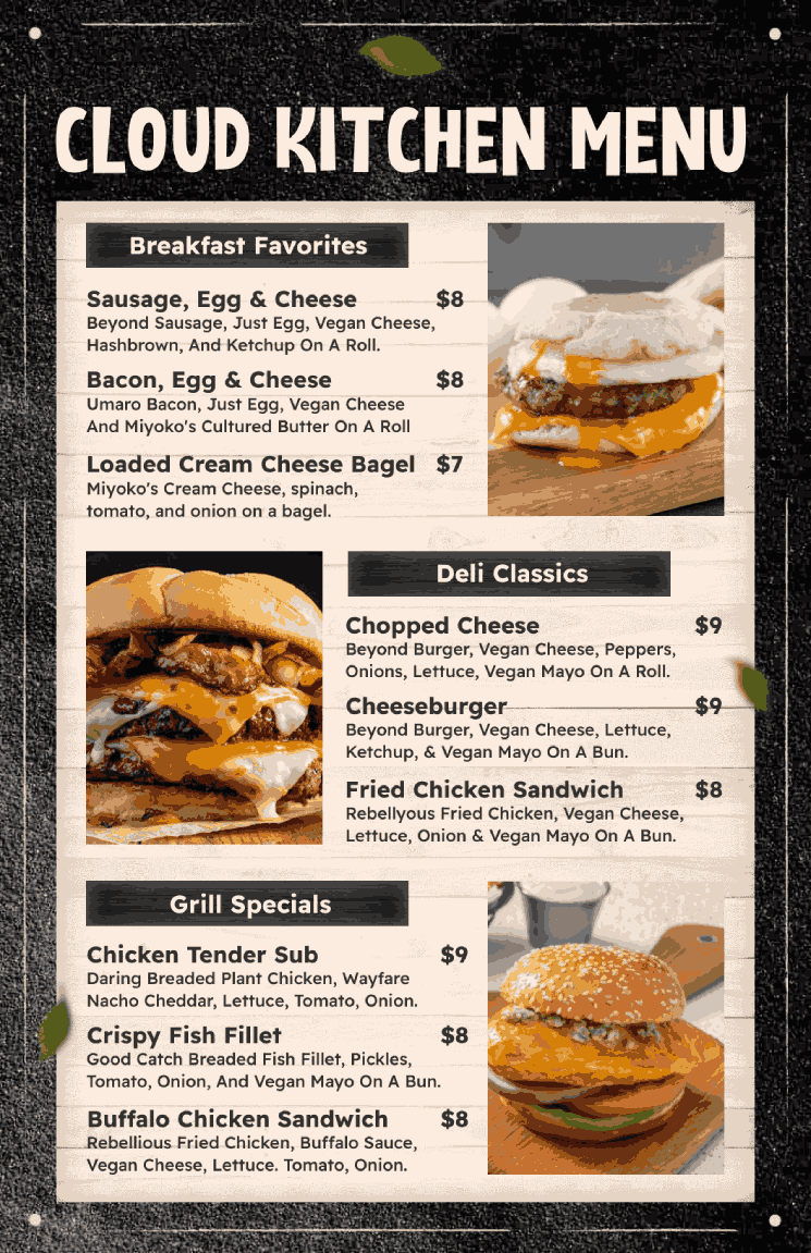 Classic Cloud Kitchen Menu Design For Every Kitchen