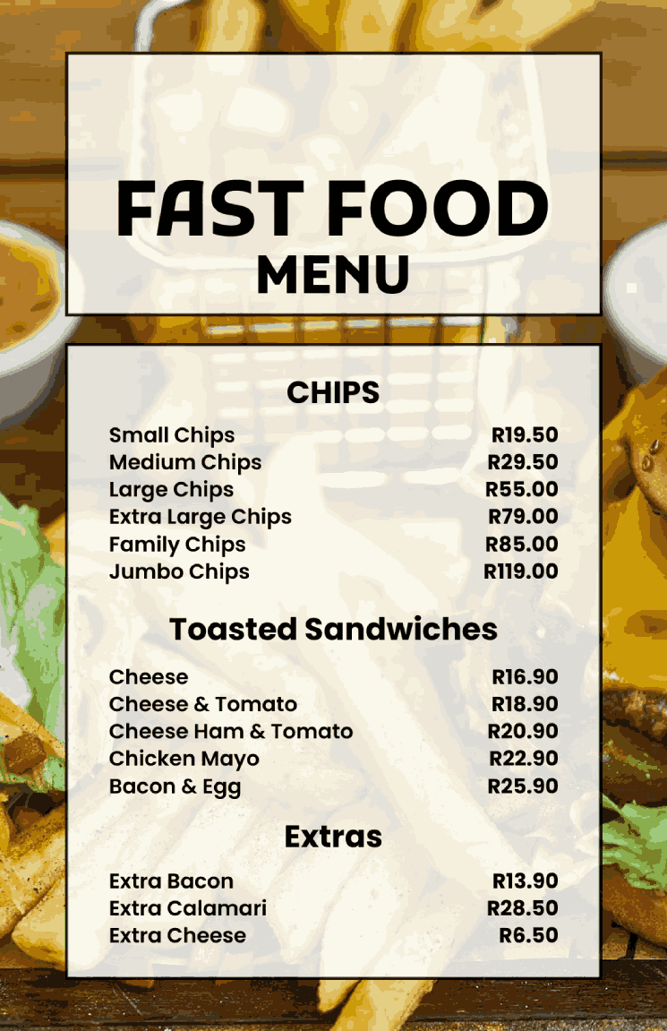 Creative Fast Food Menu Design For Your Restaurant