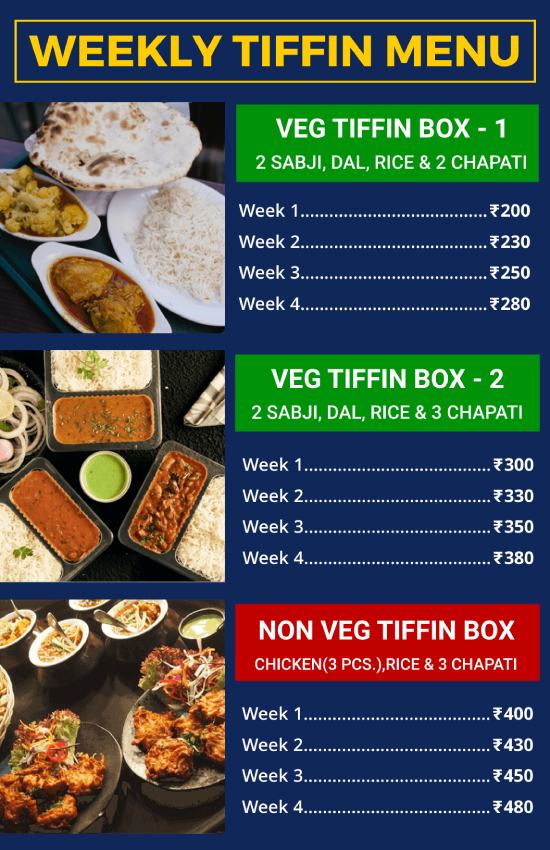Weekly Tiffin Menu Design for Small Businesses