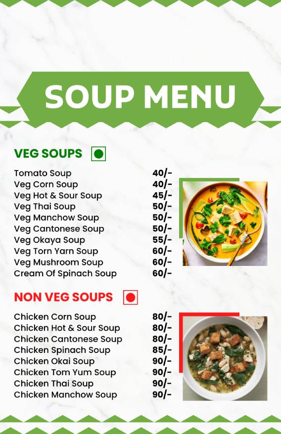 Elegant Soup Menu Template for Your Restaurant