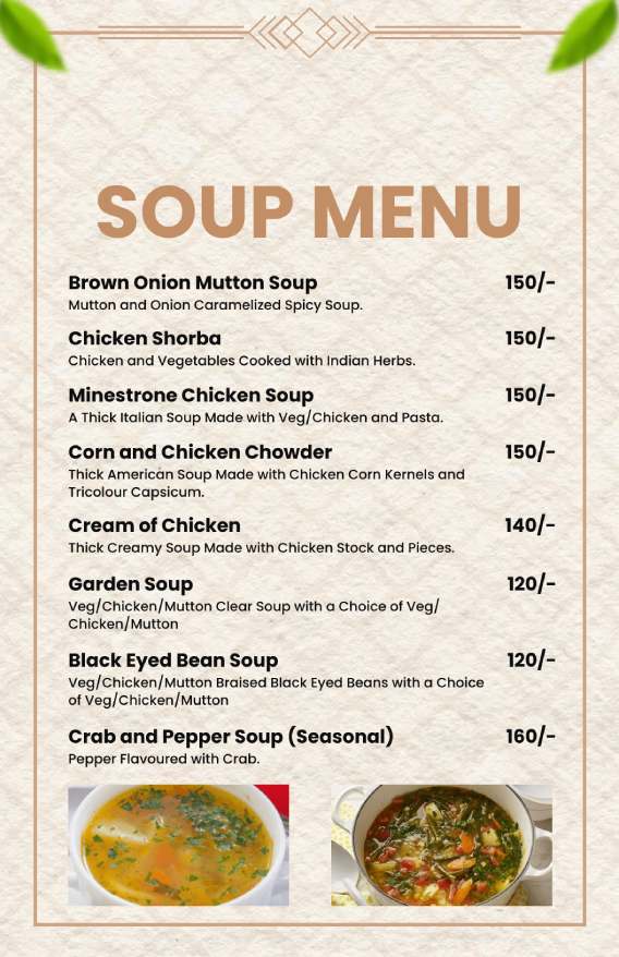 Simple Soup Menu Template for Your Soup Offerings