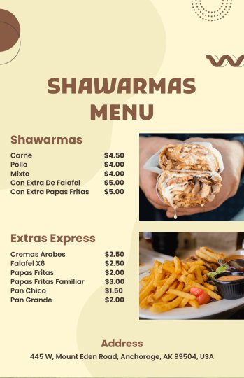 Shawarma Menu Templates - Free | Printable | Downloadable