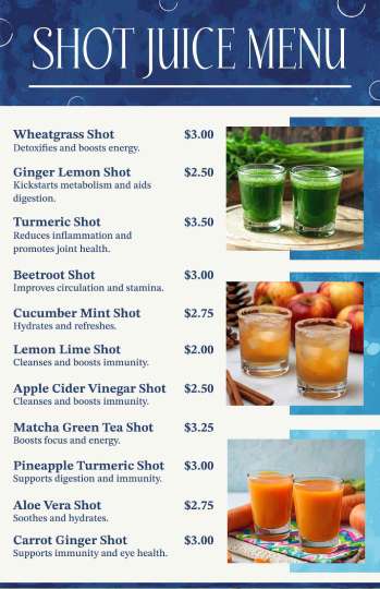 Juice Menu Templates - Free | Editable | Downloadable