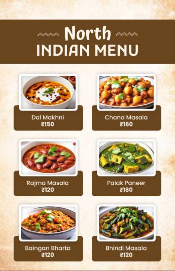 Indian Menu Templates - Free | Editable | Customizable