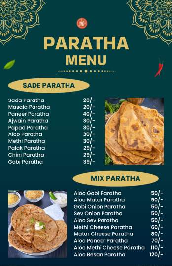 Indian Menu Templates - Free | Editable | Customizable